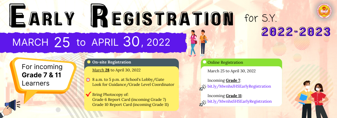 Early Registration SY 2022 – 2023 – Moonwalk National High School